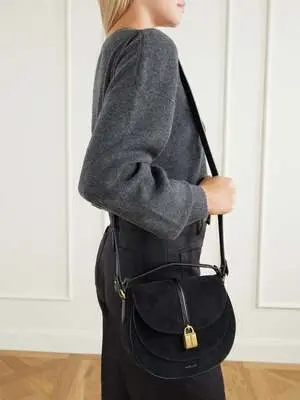 DEMELLIER The Siena Leather-trimmed Suede Shoulder Bag