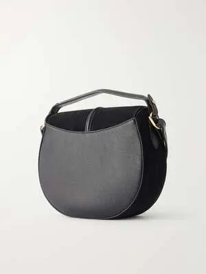 DEMELLIER The Siena Leather-trimmed Suede Shoulder Bag