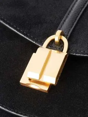 DEMELLIER The Siena Leather-trimmed Suede Shoulder Bag