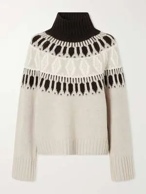 Arch4 Whistler Fair Isle Intarsia-knit Cashmere Turtleneck Sweater - Sand