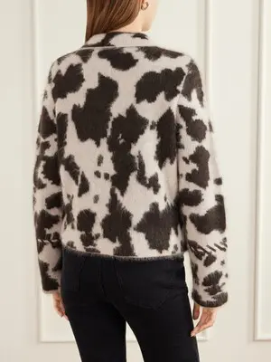 Guest In Residence Grizzly Cowhide Leather-trimmed Brushed Cashmere Jacket