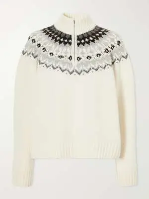 Arch4 Saint Gervais Fair Isle Cashmere Half-zip Sweater - Cream
