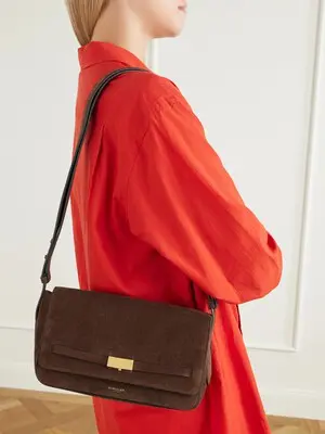 DEMELLIER The New York Crossbody Suede Shoulder Bag - Brown
