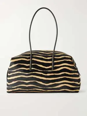 DEMELLIER The Stockholm Zebra-print Leather-trimmed Calf-hair Shoulder Bag - Zebra Print