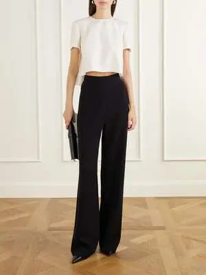 HEIRLOME Mariel Faille Wool-blend Blouse