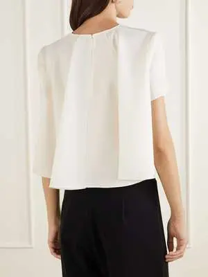 HEIRLOME Mariel Faille Wool-blend Blouse