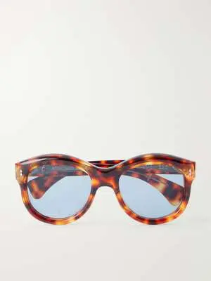 JACQUES MARIE MAGE Jennie Round-frame Acetate Sunglasses - Tortoiseshell