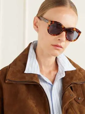 JACQUES MARIE MAGE Jennie Round-frame Acetate Sunglasses