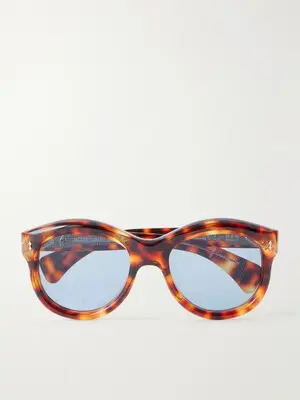 JACQUES MARIE MAGE Jennie Round-frame Acetate Sunglasses - Tortoiseshell