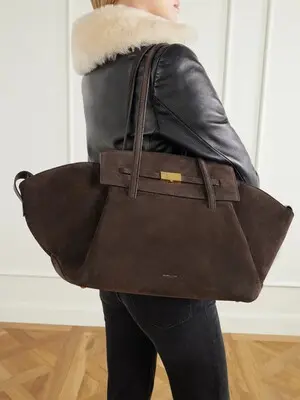 DEMELLIER The Brooklyn Suede Shoulder Bag - Brown