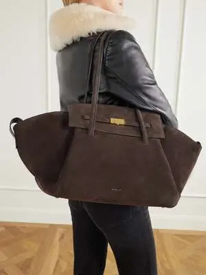 DEMELLIER The Brooklyn Suede Shoulder Bag - Chocolate