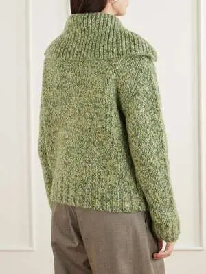 Arch4 Etta Tweed Cashmere Cardigan - Lime Green