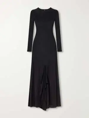 THE PARK Eileen Ruffled Lyocell Maxi Dress - Black