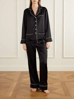 Olivia Von Halle Coco Silk-satin Pajama Set