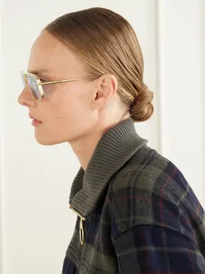 JACQUES MARIE MAGE Earl Aviator-style -tone Sunglasses