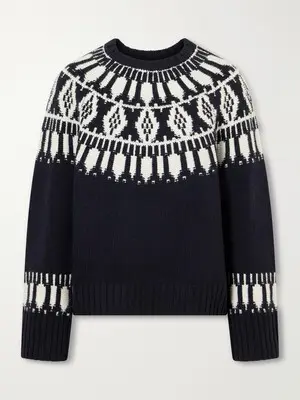 Arch4 Jackson Fair Isle Cashmere Sweater - Blue