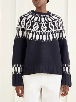 Arch4 Jackson Fair Isle Cashmere Sweater - Blue
