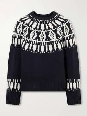 Arch4 Jackson Fair Isle Cashmere Sweater - Navy