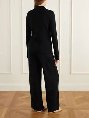 Olivia Von Halle Dree Silk And Cashmere-blend Pajama Set