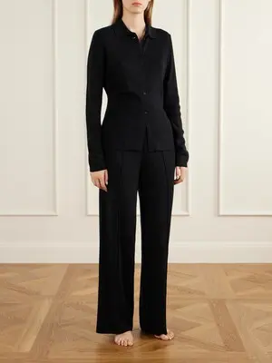 Olivia Von Halle Dree Silk And Cashmere-blend Pajama Set