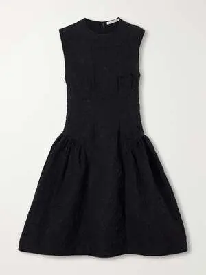 Cecilie Bahnsen Flodie Matelassé Knee-length Dress - Black