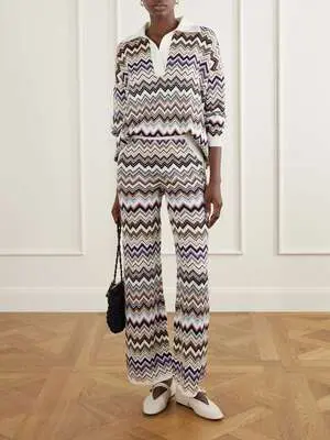 Missoni Striped Knitted Polo Sweater
