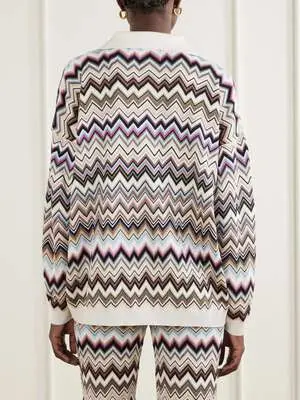 Missoni Striped Knitted Polo Sweater