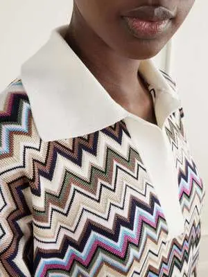 Missoni Striped Knitted Polo Sweater