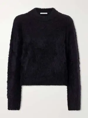 Cecilie Bahnsen Firall Brushed Mohair And Silk-blend Sweater - Black