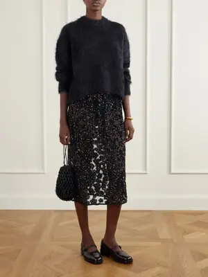 Cecilie Bahnsen Firall Brushed Mohair And Silk-blend Sweater