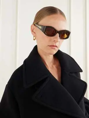 JACQUES MARIE MAGE Gia Oversized Oval-frame Acetate Sunglasses
