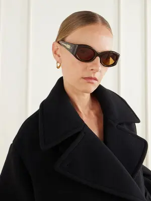 JACQUES MARIE MAGE Gia Oversized Oval-frame Acetate Sunglasses - Brown