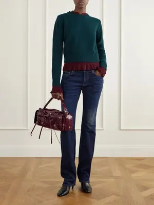 Acne Studios Multipocket Bow-detail Crinkled Patent-leather Shoulder Bag