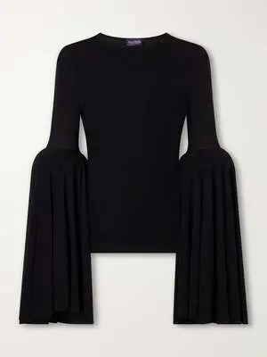 JEAN PAUL GAULTIER Gathered Jersey Blouse - Black
