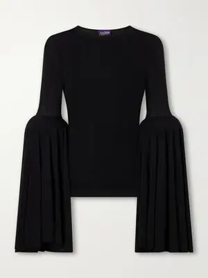 JEAN PAUL GAULTIER Gathered Jersey Blouse - Black