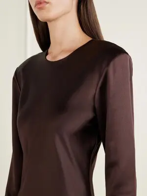 HEIRLOME Mercedes Silk-satin Maxi Dress - Brown