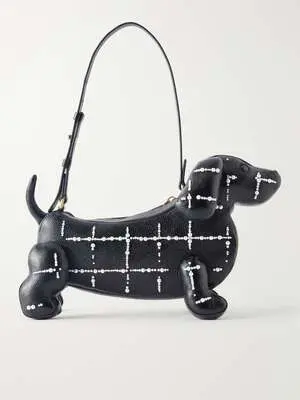 Thom Browne Baby Hector Bead-embellished Leather Tote
