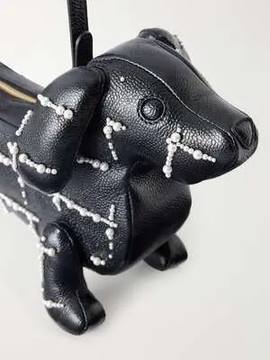 Thom Browne Baby Hector Bead-embellished Leather Tote