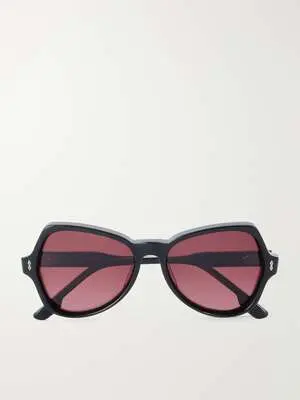 JACQUES MARIE MAGE Candy Butterfly-frame Tortoiseshell Acetate Sunglasses - Black
