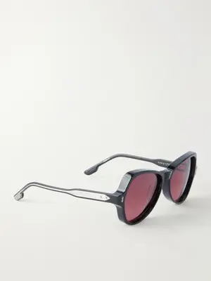 JACQUES MARIE MAGE Candy Butterfly-frame Tortoiseshell Acetate Sunglasses - Black