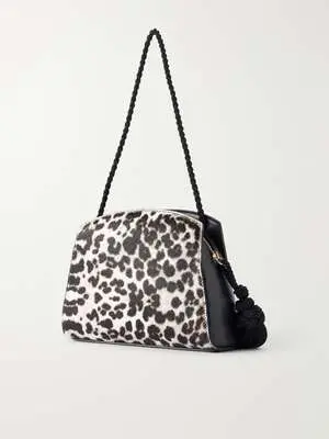 LIFFNER Tassel Animal-print Calf-hair Shoulder Bag