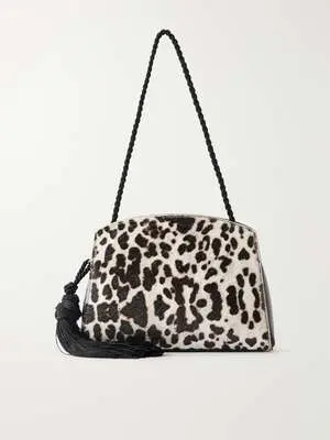 LIFFNER Tassel Animal-print Calf-hair Shoulder Bag Leopard Print