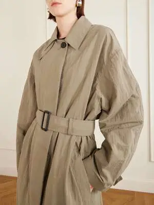 Studio Nicholson Campion Belted Crinkled-shell Trench Coat