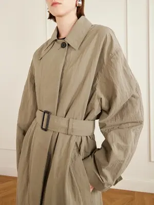 Studio Nicholson Campion Belted Crinkled-shell Trench Coat