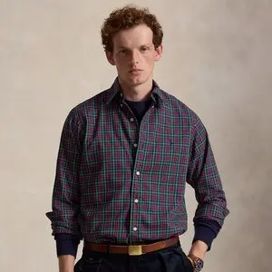 Ralph Lauren Classic Fit Plaid Twill Shirt - Moss Agate