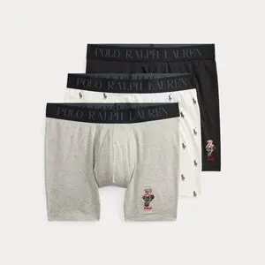 Ralph Lauren 4d-flex Polo Bear Boxer Brief 3-pack - Black/red Multi