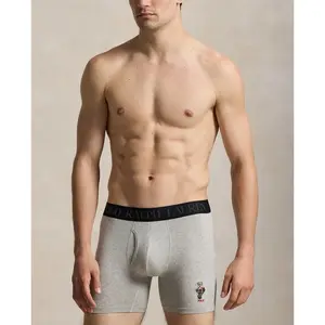 Ralph Lauren 4d-flex Polo Bear Boxer Brief 3-pack - Black/red Multi