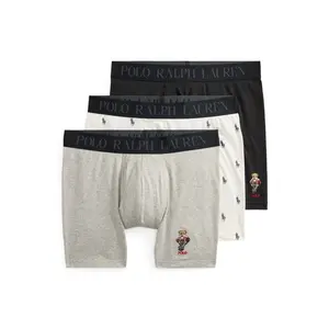 Ralph Lauren 4d-flex Polo Bear Boxer Brief 3-pack - Black/red Multi