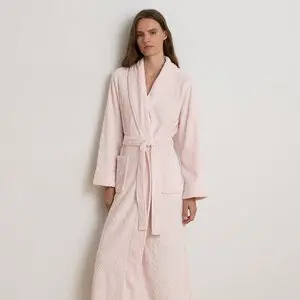 Ralph Lauren Aran-clipped Shawl-collar Long Robe Pink