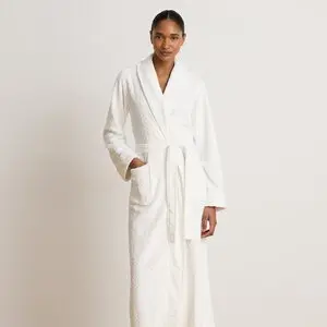 Ralph Lauren Aran-clipped Shawl-collar Long Robe - White
